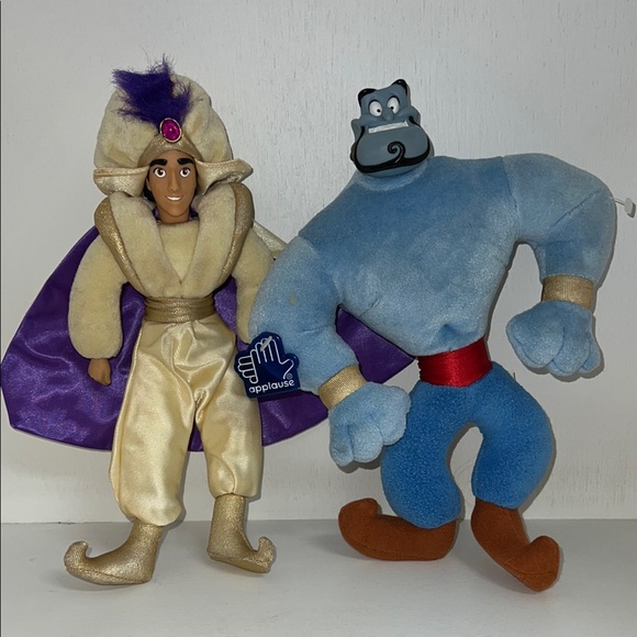 Disney | Toys | Disney Aladdin And Genie Plush Doll Set Cream Purple ...